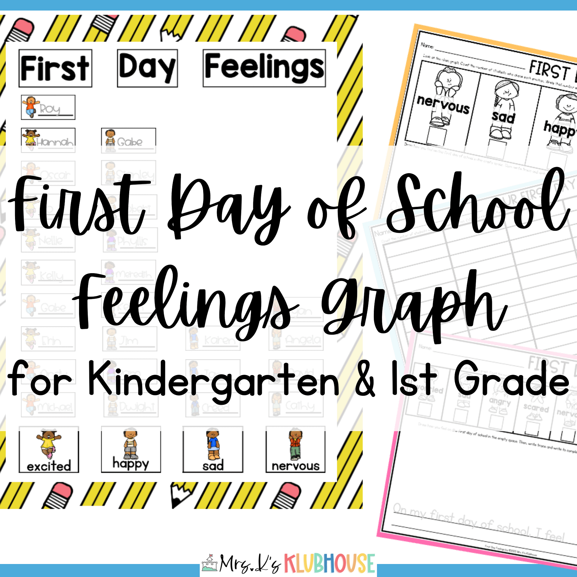 Must-DO First Day Activity: First Day Feelings Graph for Kindergarten ...